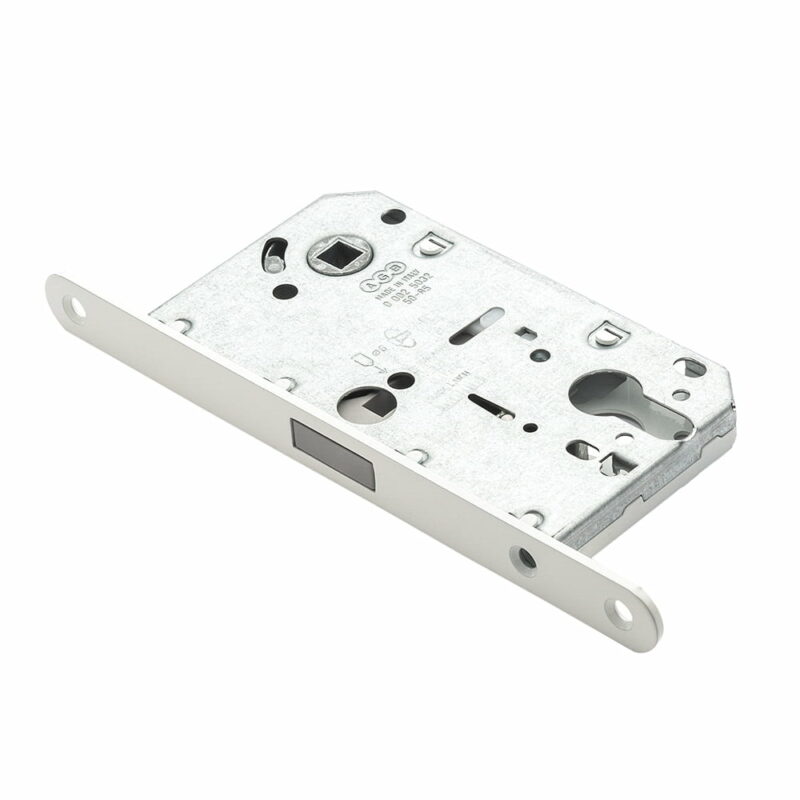 Vidaus durų magnetinė AGB spyna PZ, balta – DDurys.lt